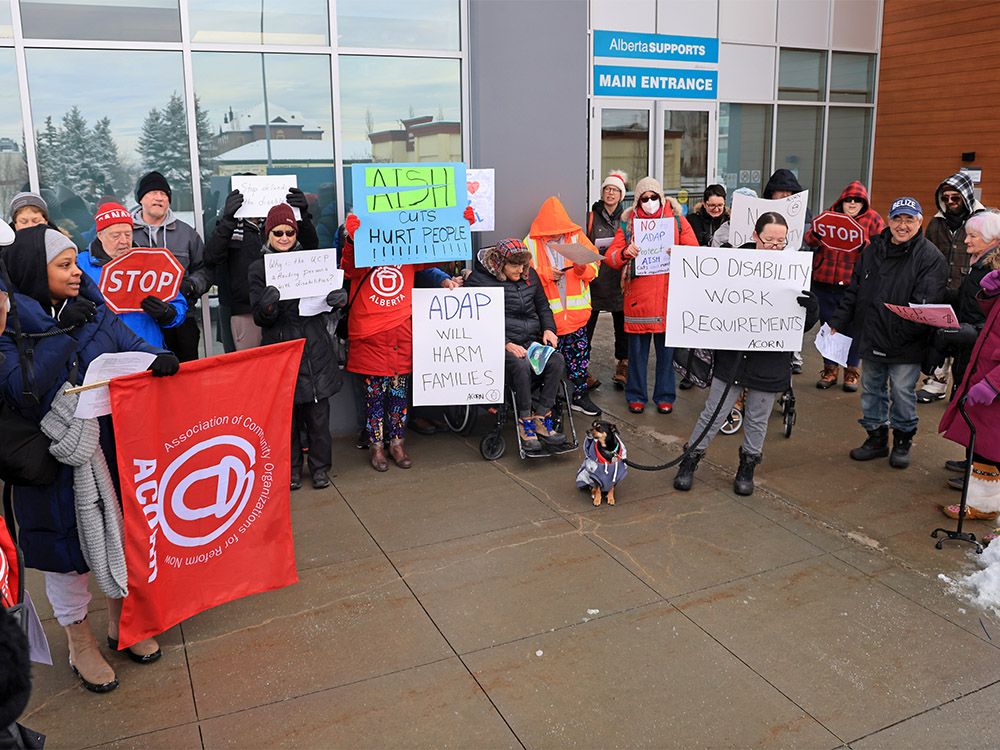 A 'punishment': Calgarians protest as province prepares to move AISH ...