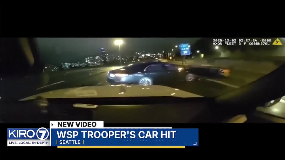 Video: WSP trooper's car hit