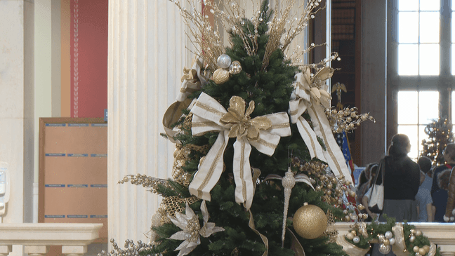 Christmas tree graces State House rotunda, but no public lighting event