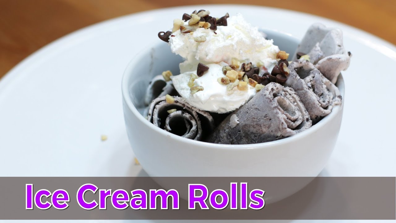 How to make ice cream rolls without machine | Cookies and cream ice ...