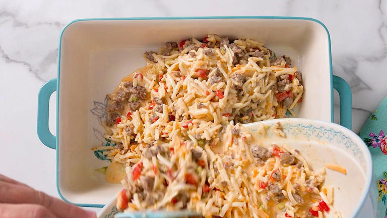 This overnight sausage breakfast casserole makes mornings so much easier