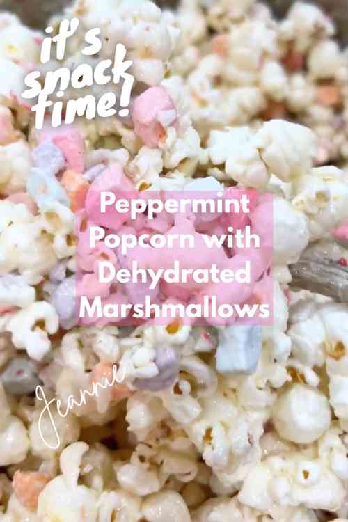 Peppermint Popcorn with Tiny Dehydrated Marshmallows