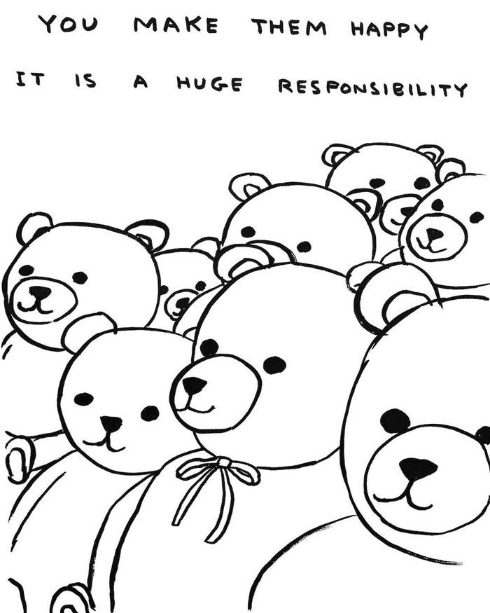 British artist David Shrigley shows off his dark sense of humor in 44 ...