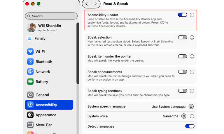 How to use accessibility reader on Apple devices