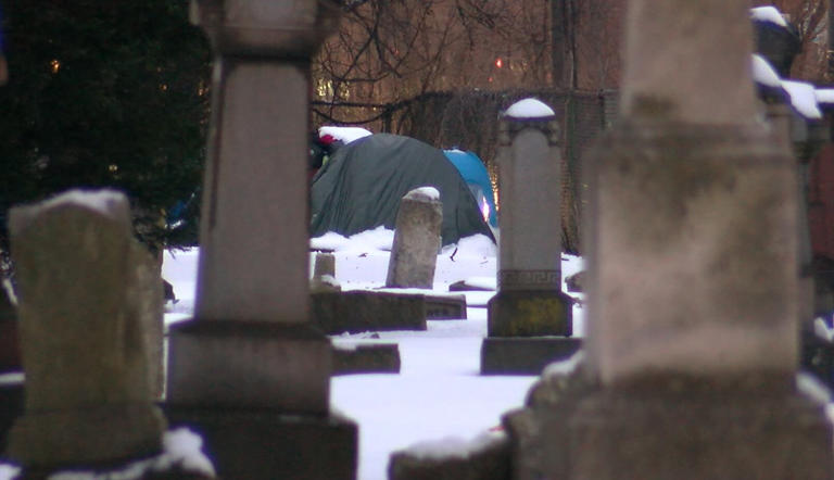 Cleveland homeless camp remains at cemetery as frigid temperatures approach