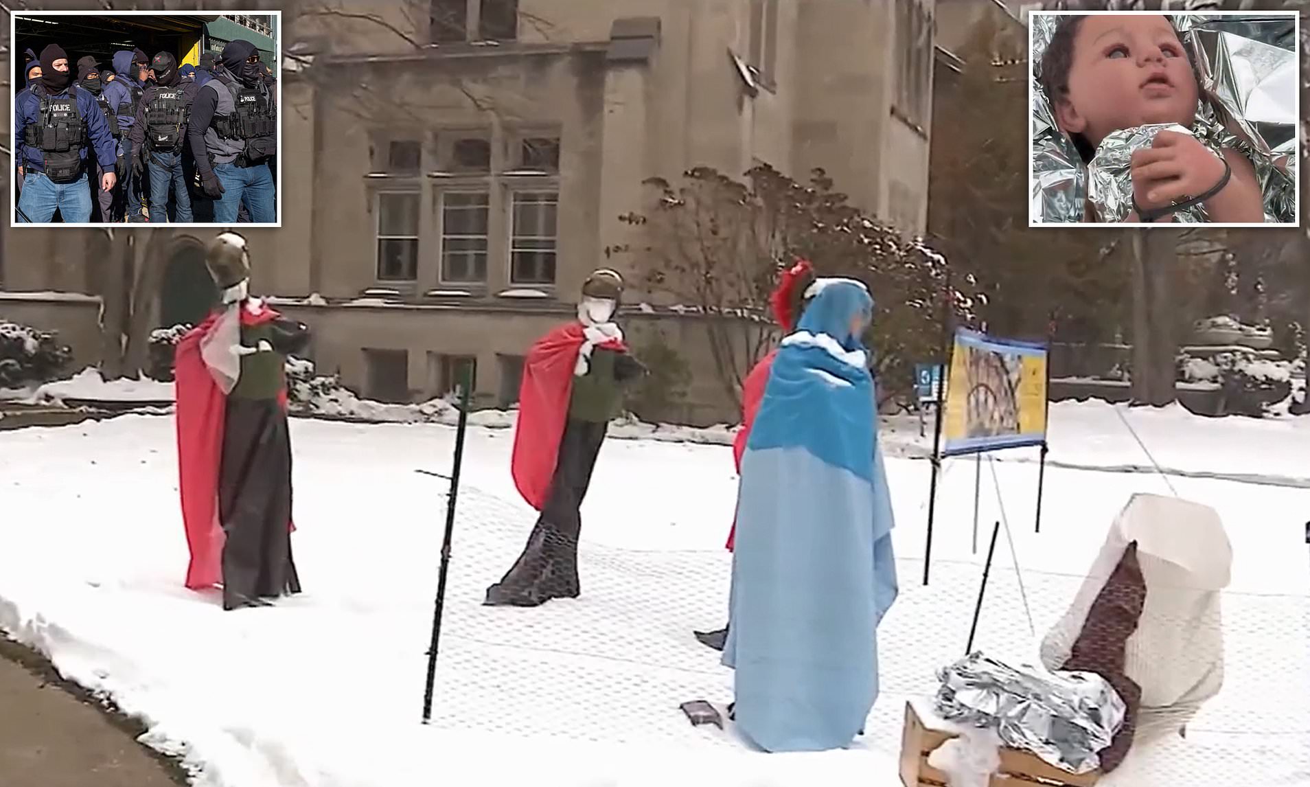 Woke church shocks locals with ICE-themed nativity scene featuring baby ...