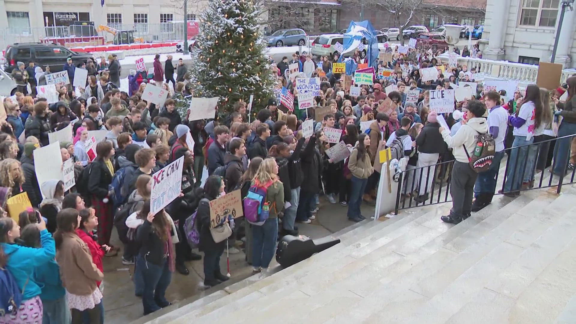 Hundreds protest ICE in Portland amid recent local detainments