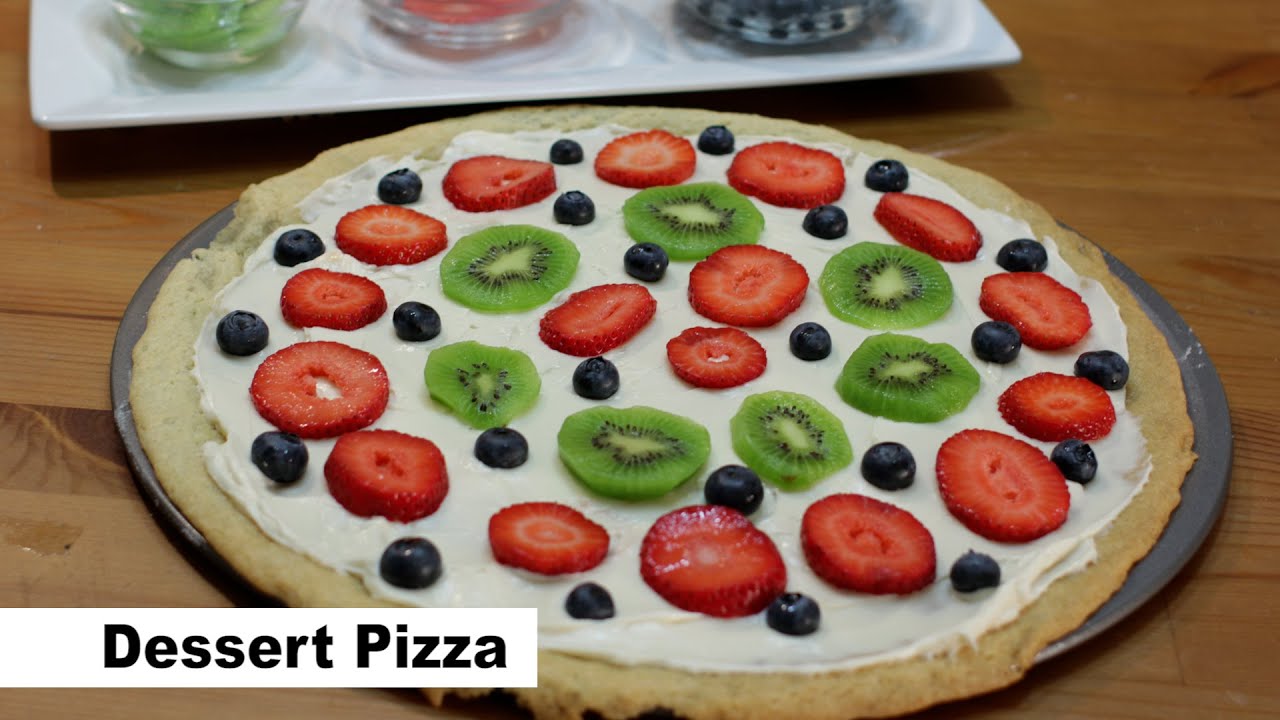 How to make a dessert pizza | Easy sugar cookie dessert pizza recipe