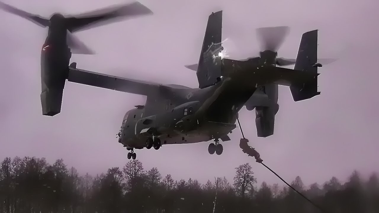 Special forces insertion and extraction by CV-22 Osprey