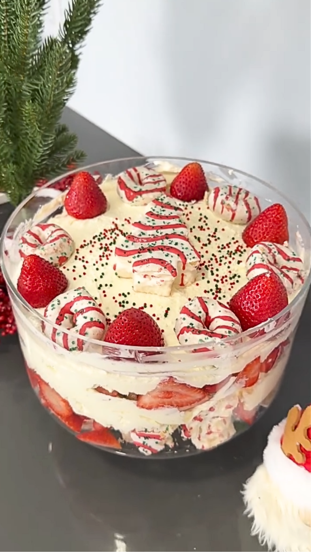 Christmas tree cake trifle easy no-bake dessert