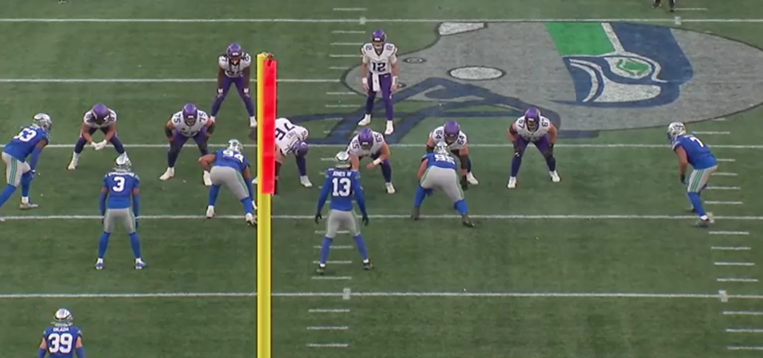 Brandon Pili hits Vikings' Blake Brandel for hitting Seahawks teammate ...