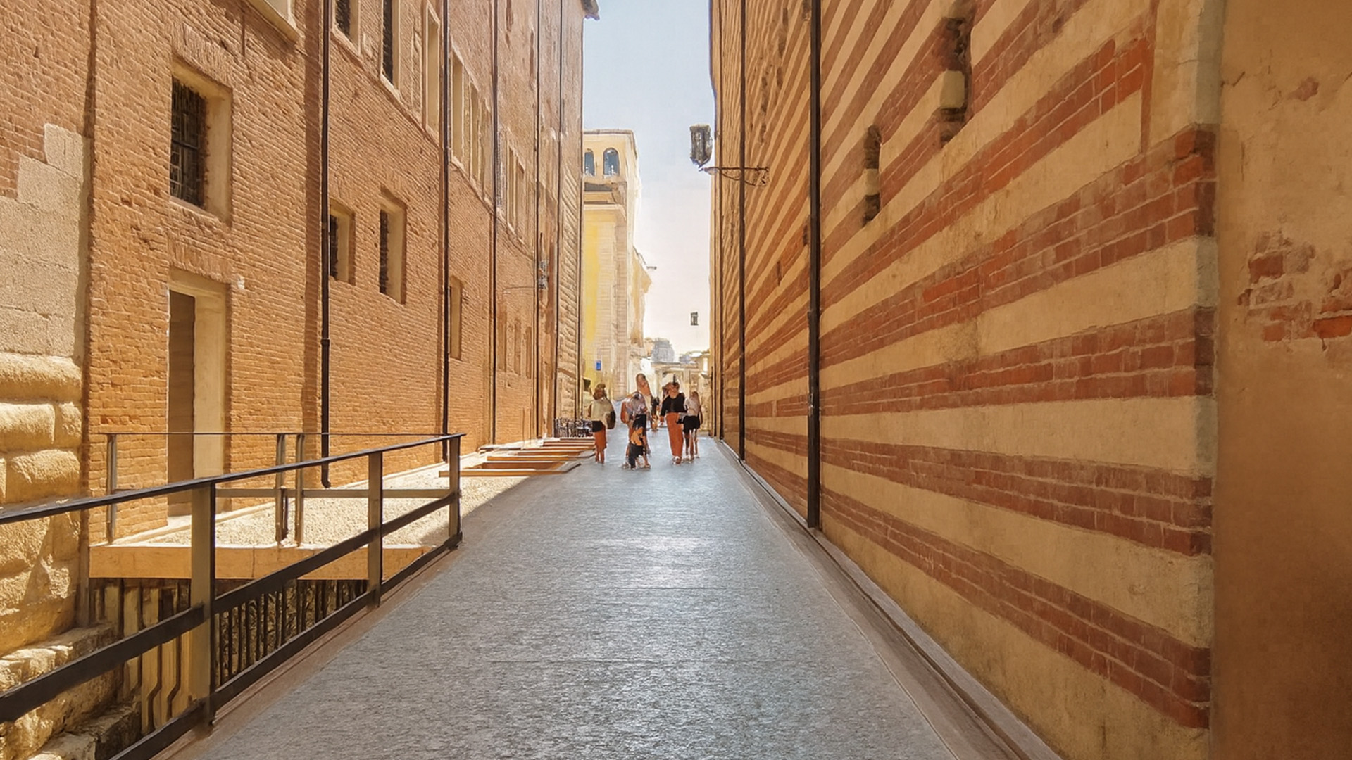 Walking Verona’s historic center on a sunny day
