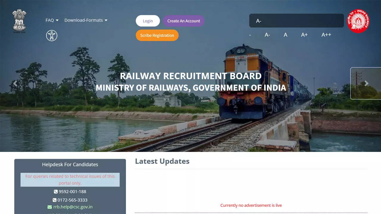 RRB NTPC UG CEN 07/2025 online applications close today; apply here for ...