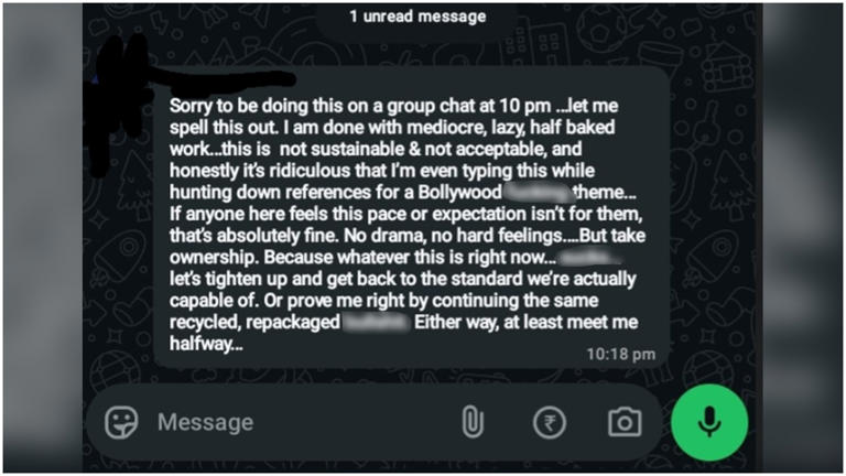 Employee asks Reddit if boss's harsh WhatsApp rant at 10 pm is ...
