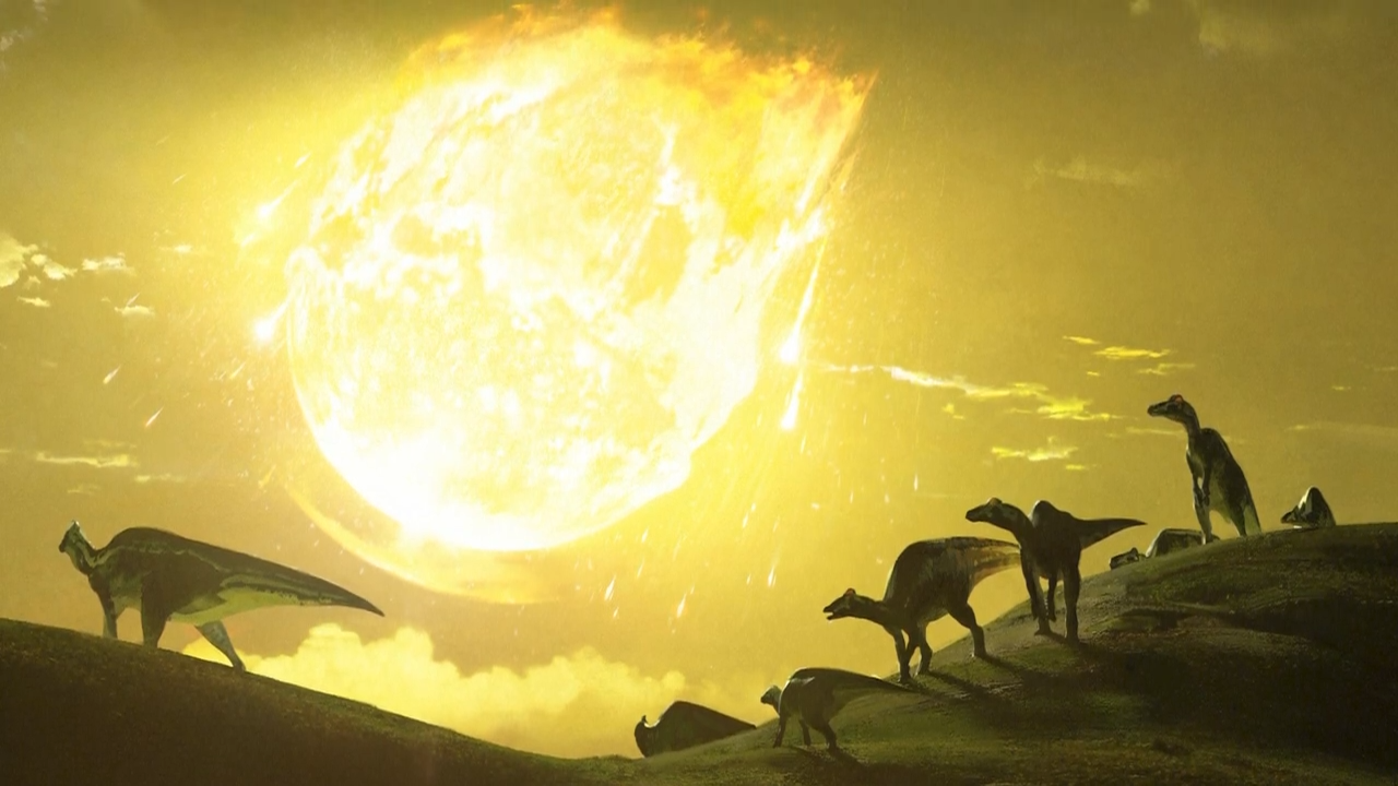 The theory that suggests dinosaur remains may rest on the moon