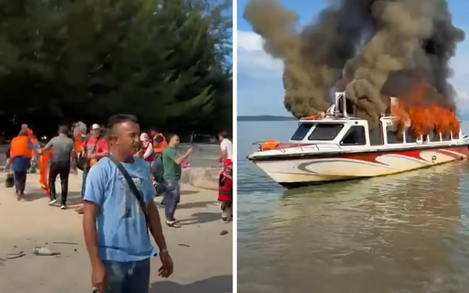 Speedboat to Labuan catches fire, 38 passengers safe