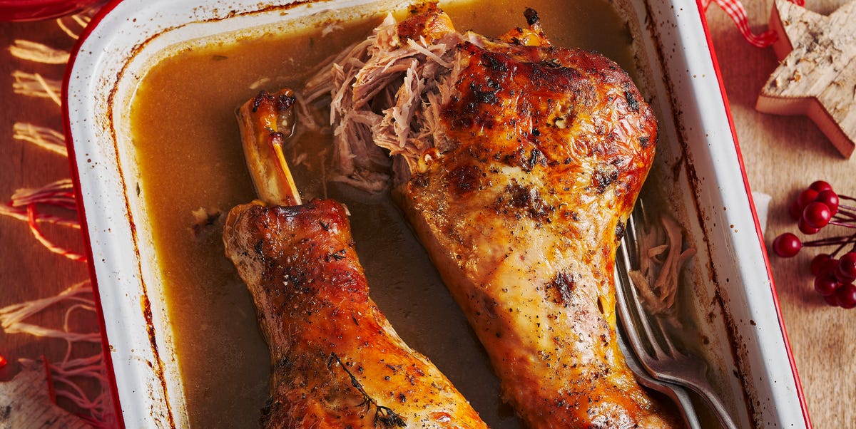 This turkey legs recipe is slowly cooked in orange juice for a fall off ...