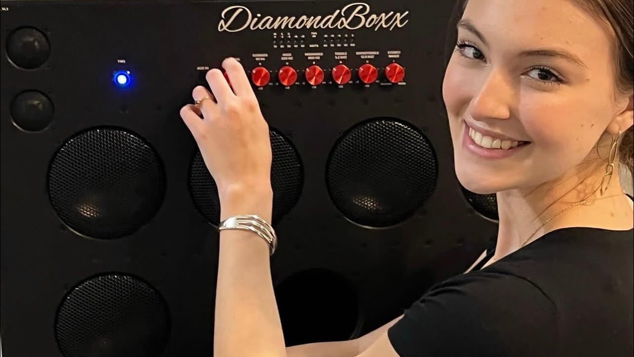 Rachel Pizzolato shows off her beautiful DiamondBoxx speaker