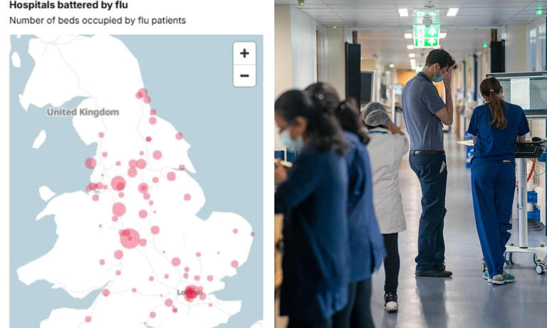 Record number of Britons hospitalised with flu as NHS warns UK is set ...