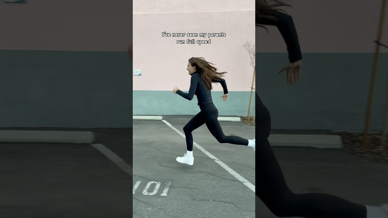 Racing full speed with mom and dad fun