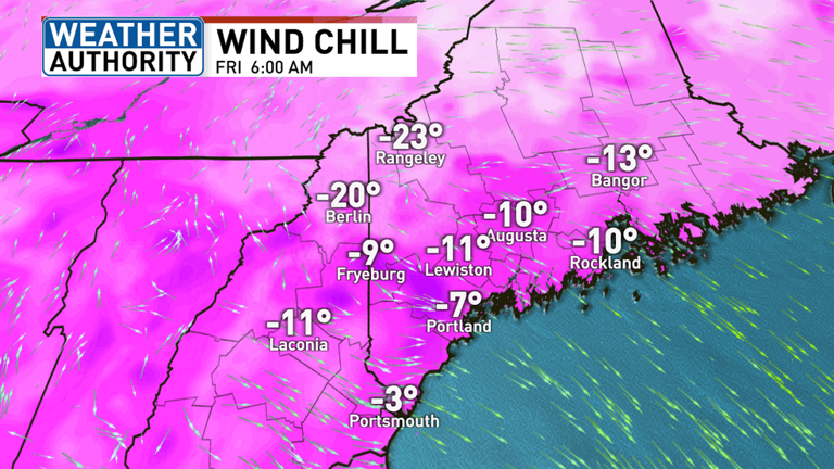 Arctic front to bring snow squalls, frigid wind chills to Maine by week ...