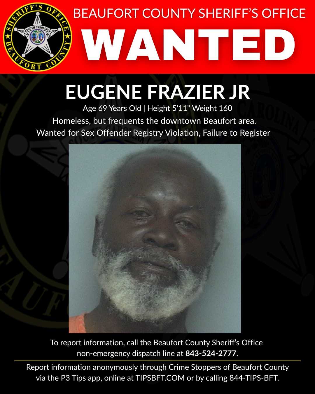 Sex offender search underway in Beaufort County