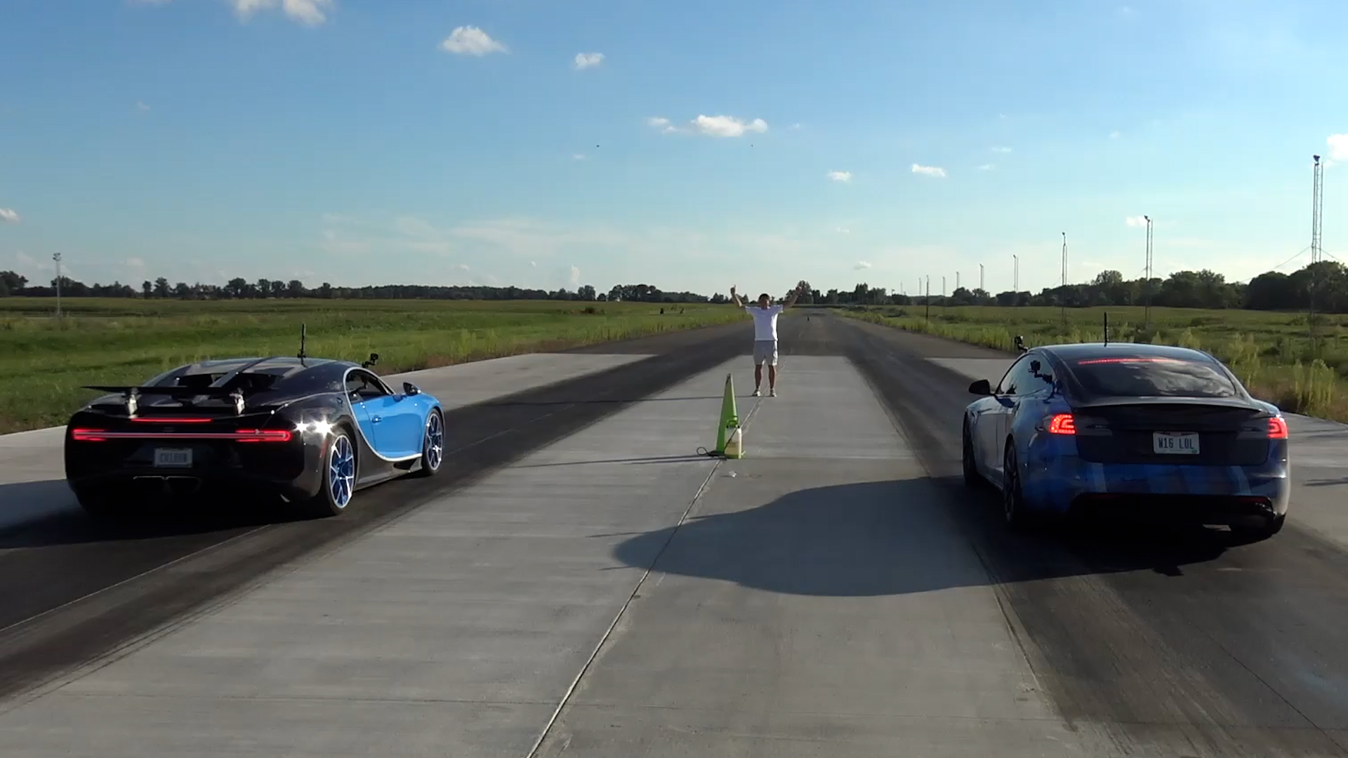 3.6 million Chiron vs Plaid at Triple F Raceway