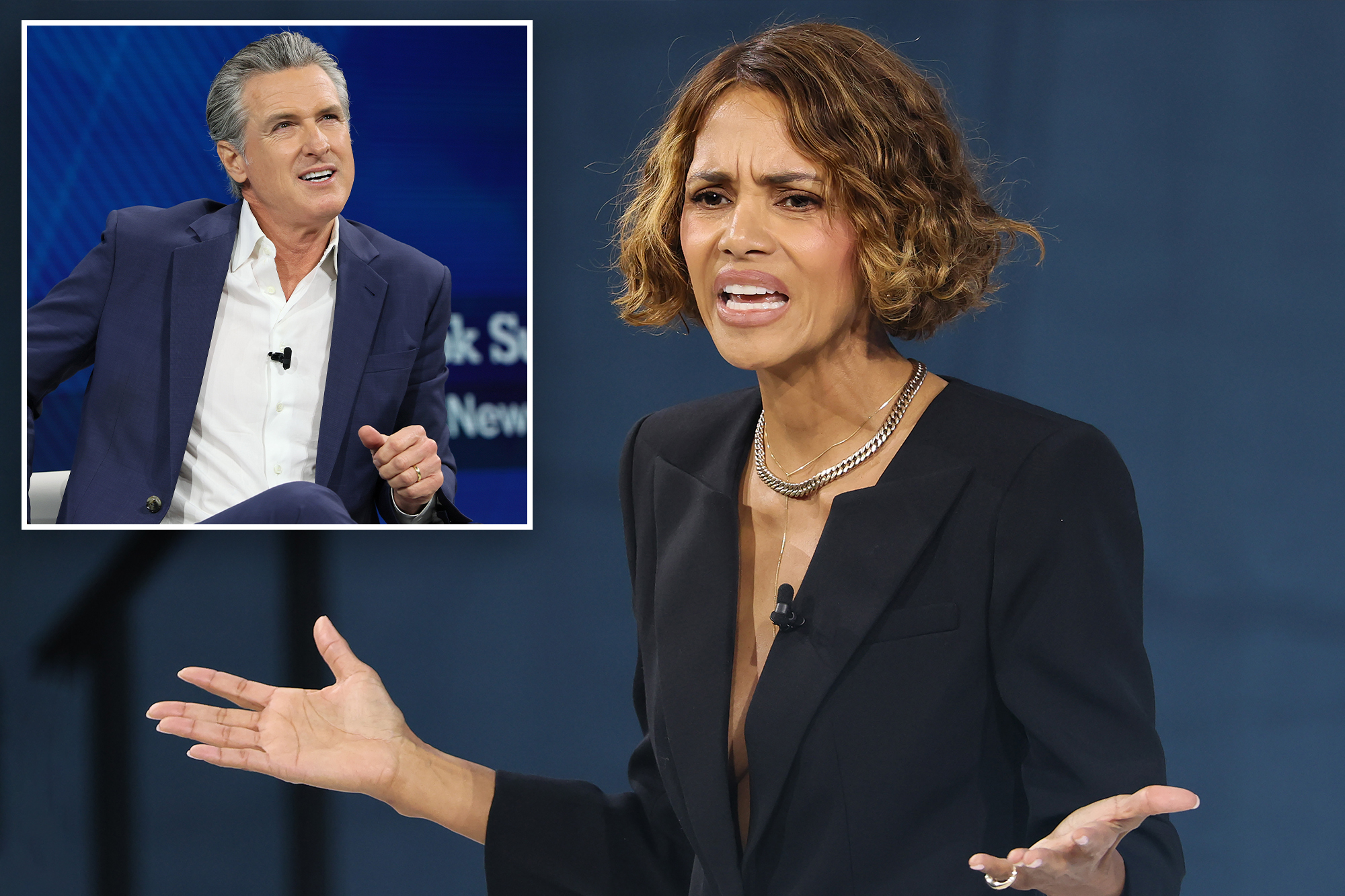 Halle Berry bashes Gov. Gavin Newsom at NYT summit just before he takes ...
