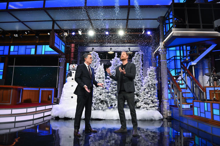 Prince Harry nearly kisses Stephen Colbert in hysterical 'Late Show' skit