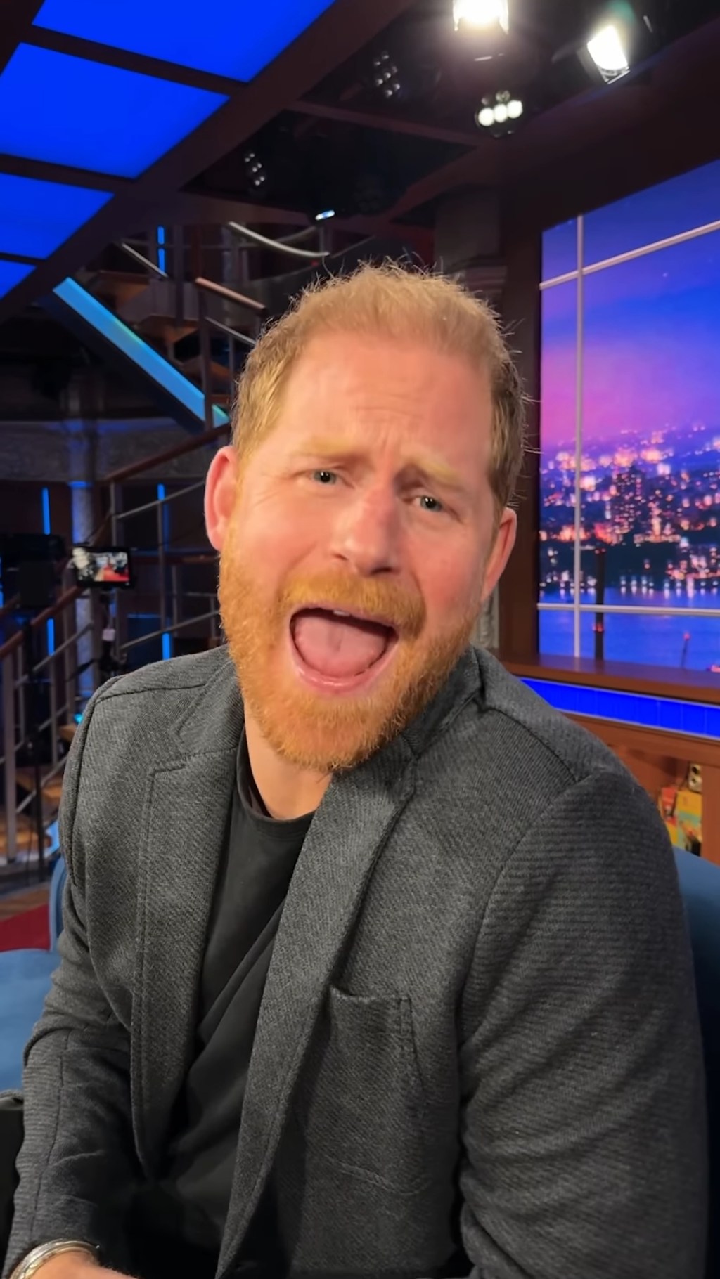 Prince Harry nearly kisses Stephen Colbert in hysterical 'Late Show' skit