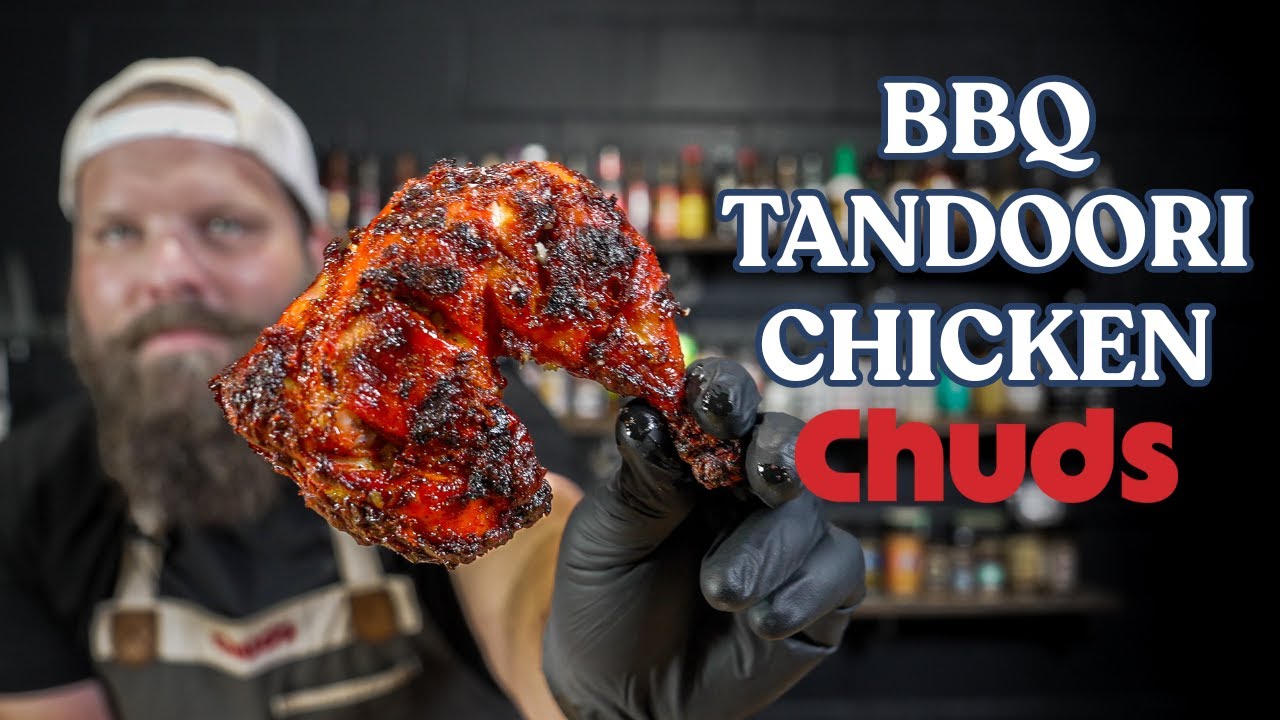 Indian BBQ chicken on the grill - Chuds BBQ twist