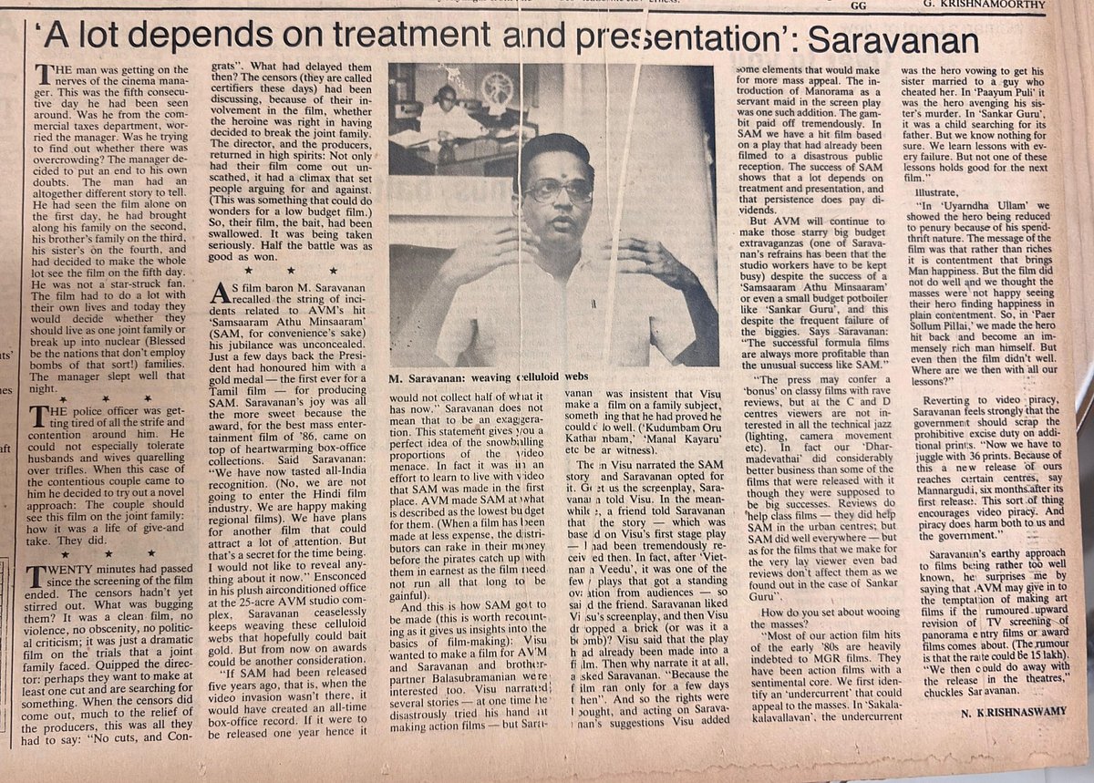 Throwback: When AVM Saravanan told TNIE how to tackle video piracy