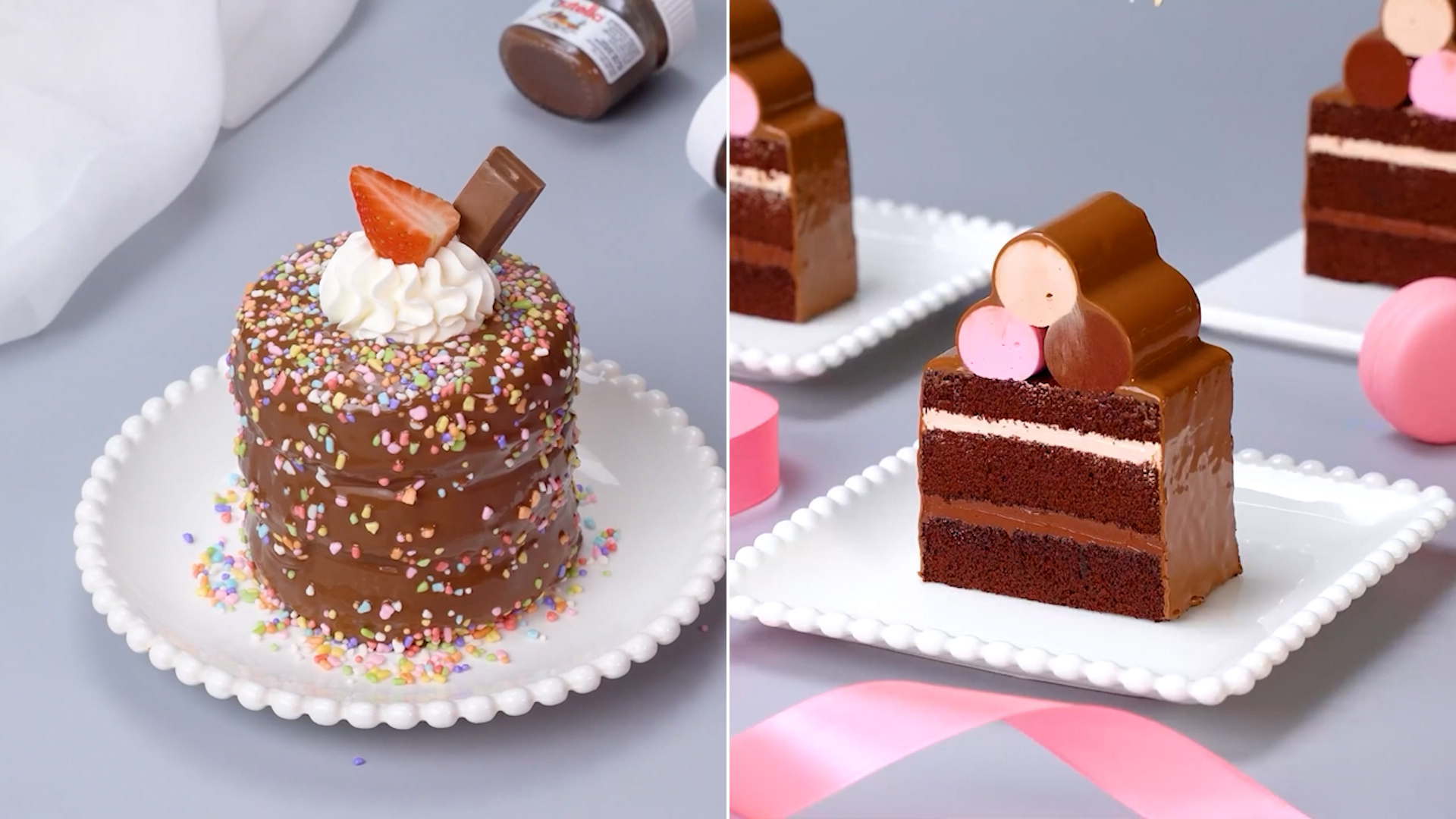 Sprinkle stack delight & triple chocolate slice