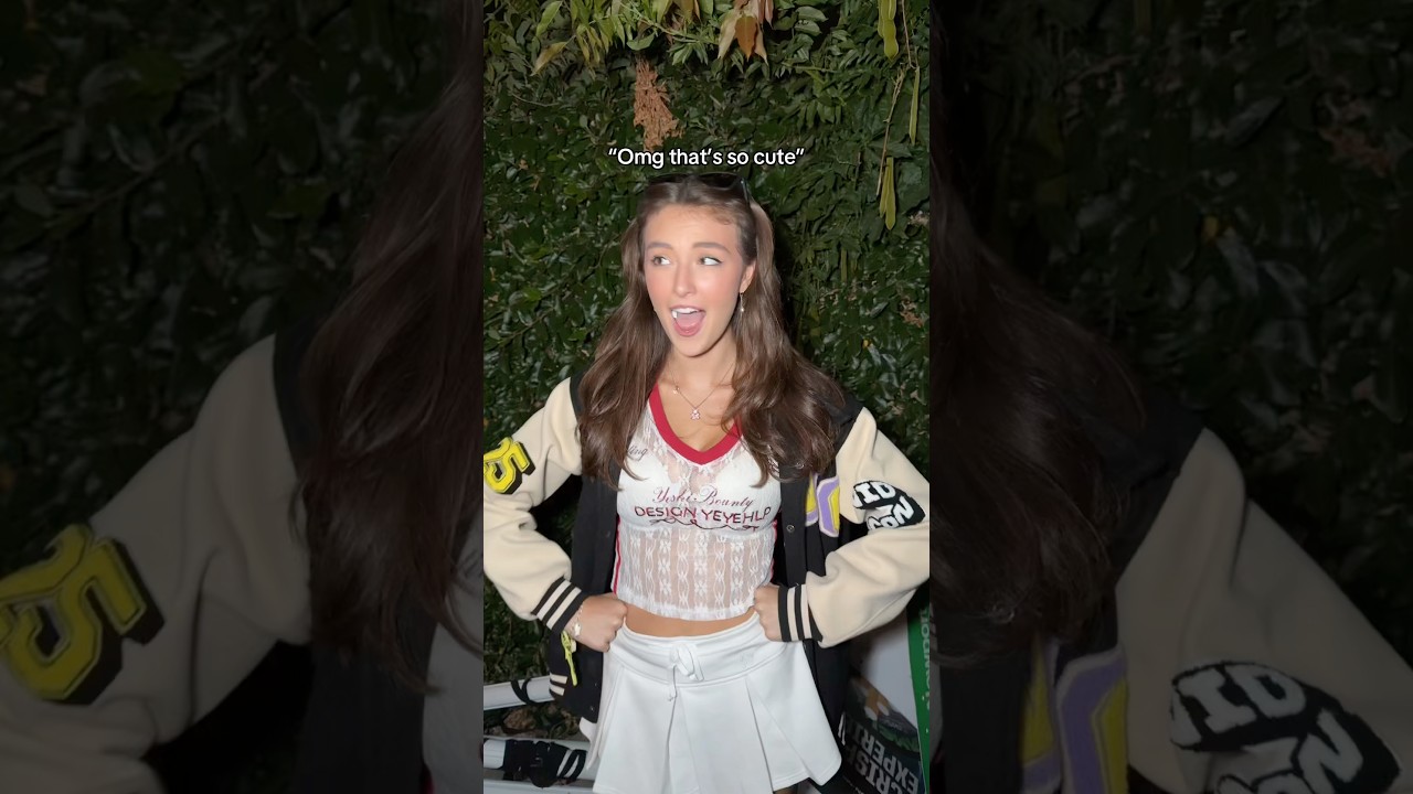 Model goofs around in a fun and lighthearted moment