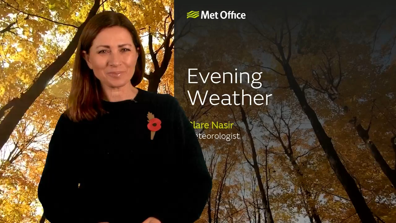 Met Office Wednesday evening weather forecast 05/11/2025