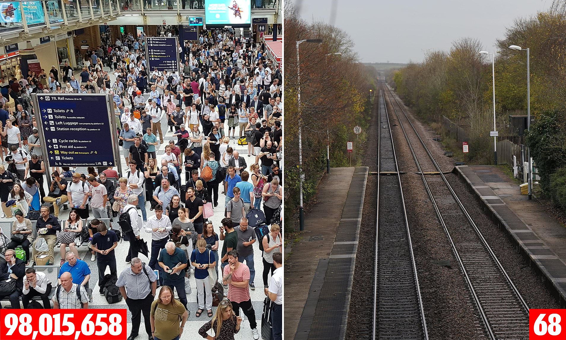 Britain's busiest and quietest railway stations are revealed