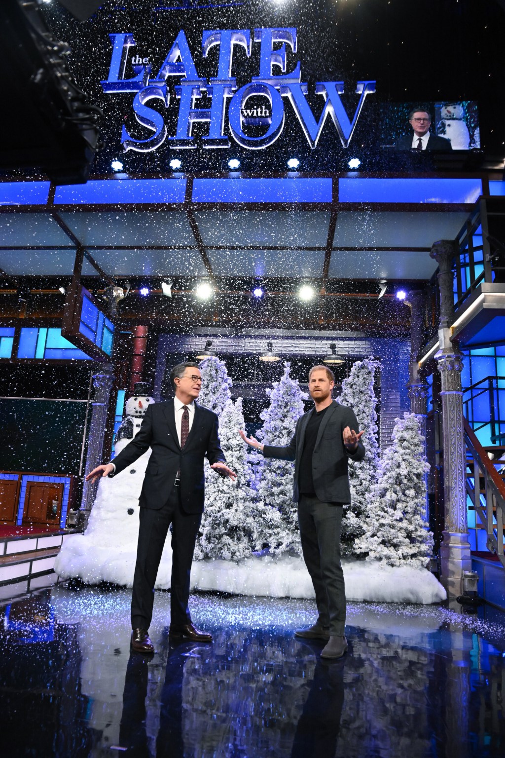 Prince Harry nearly kisses Stephen Colbert in hysterical 'Late Show' skit
