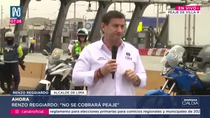 Renzo Reggiardo: No vamos a cobrar un centavo de peajes