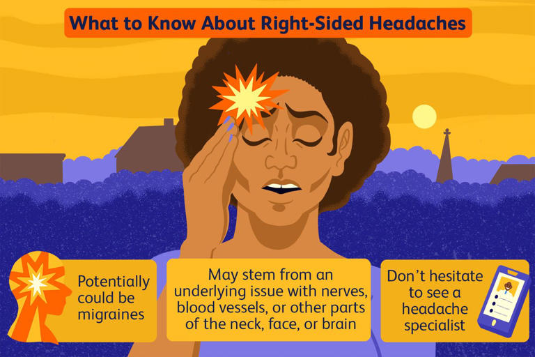 What causes a headache on the right side of your head?