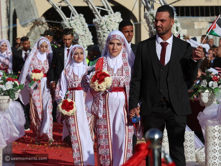 UAE hosts mass wedding for Palestinians in Gaza
