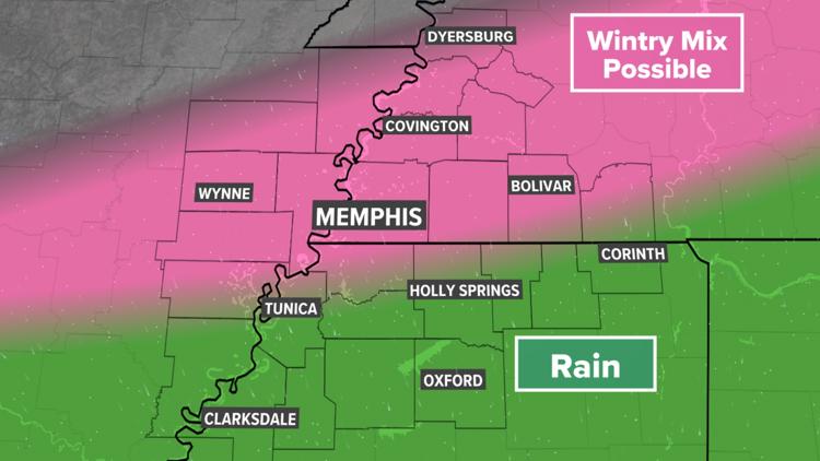 Chance of a wintry mix of rain, snow, and sleet for parts of the Mid ...