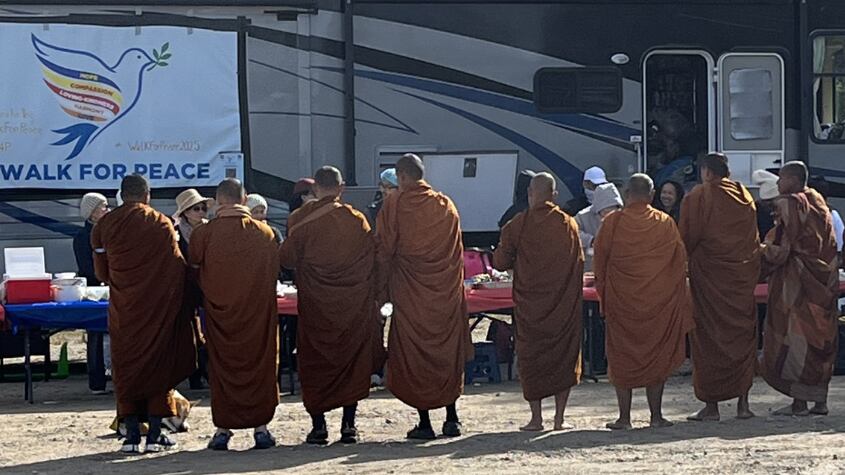 Buddhist monks spread message of peace in Jonesville stop
