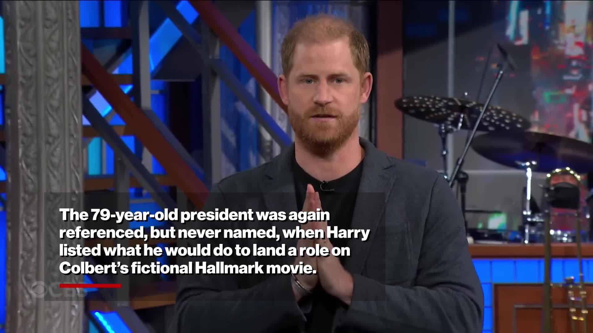 Prince Harry crashes 'Late Show with Stephen Colbert,' takes jab at Trump