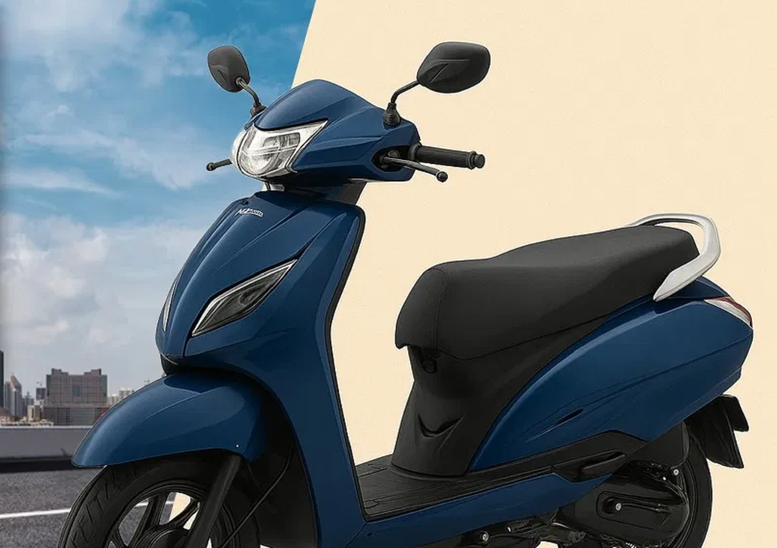 This scooter offers a 238 km range on a full tank, perfect for daily ...