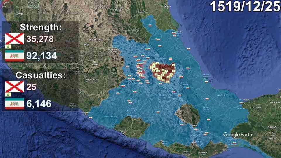 Fall of the Aztec Empire mapped