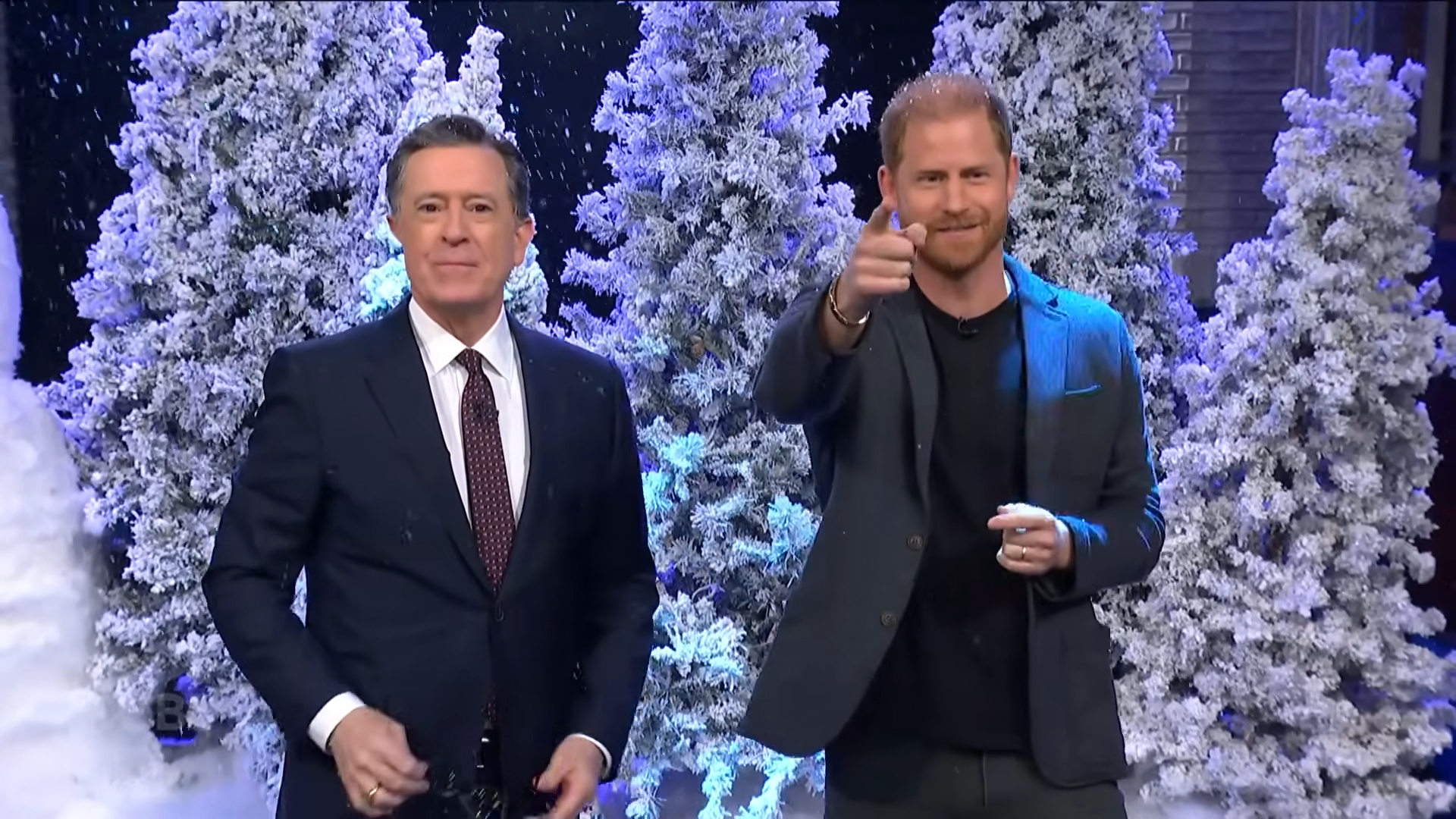 Prince Harry nearly kisses Stephen Colbert in hysterical 'Late Show' skit