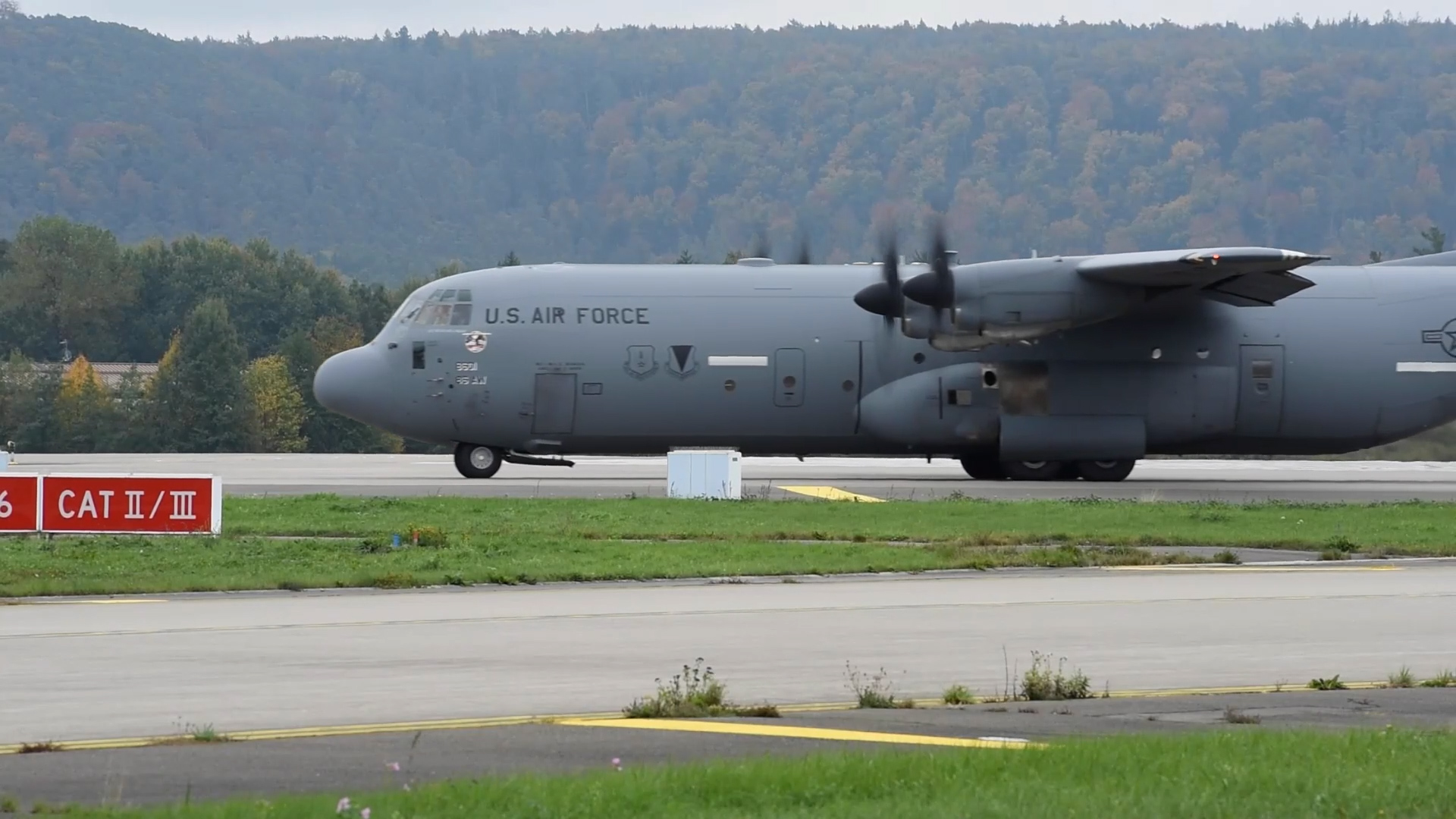 C-130J aircraft perform elephant walk in Germany