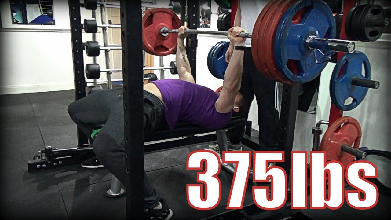 375lbs (170kg) bench press PR attempt!