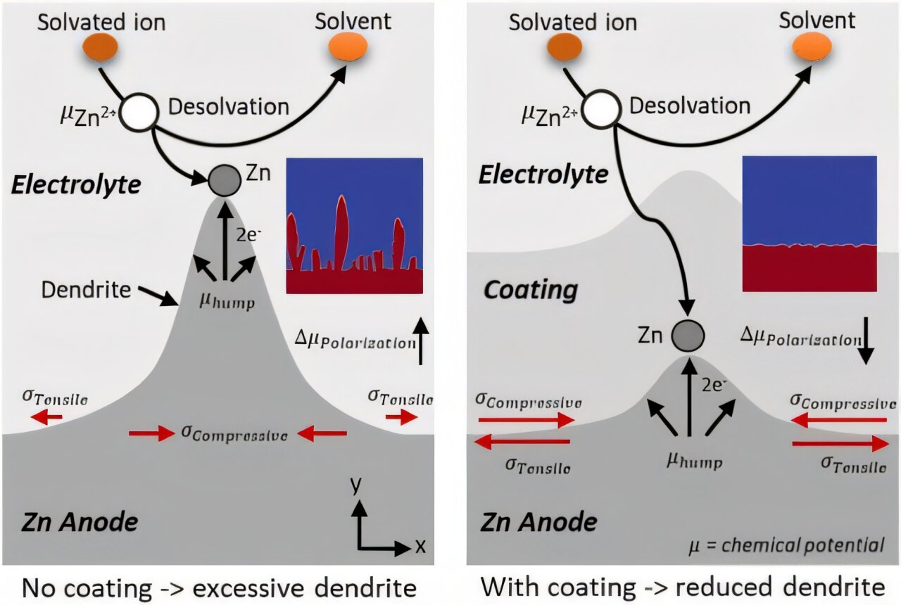 Zinc-ion batteries get a boost from protective film that reduces ...