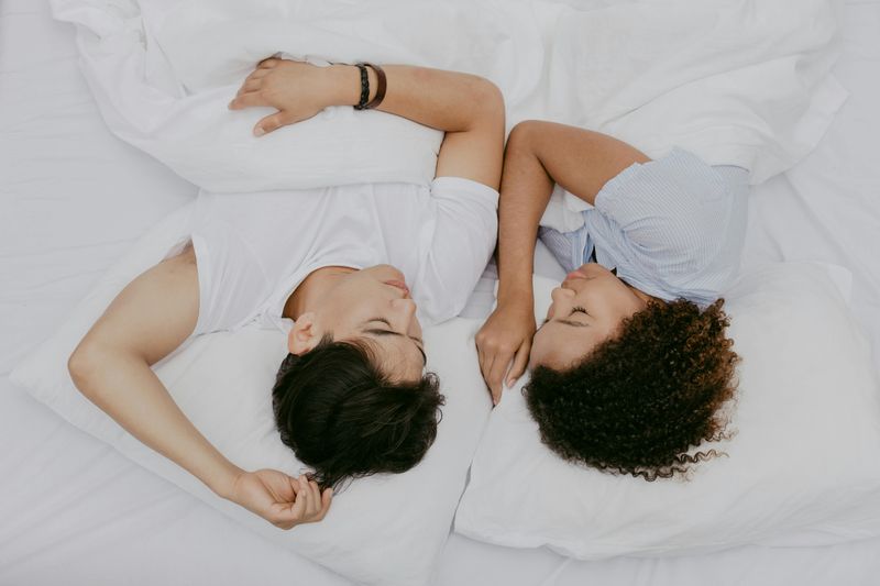 If he always falls asleep first, he's probably feeling these 10 ...